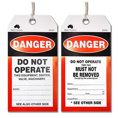 Safety Tag "Danger Do Not Operate" 100 Pack