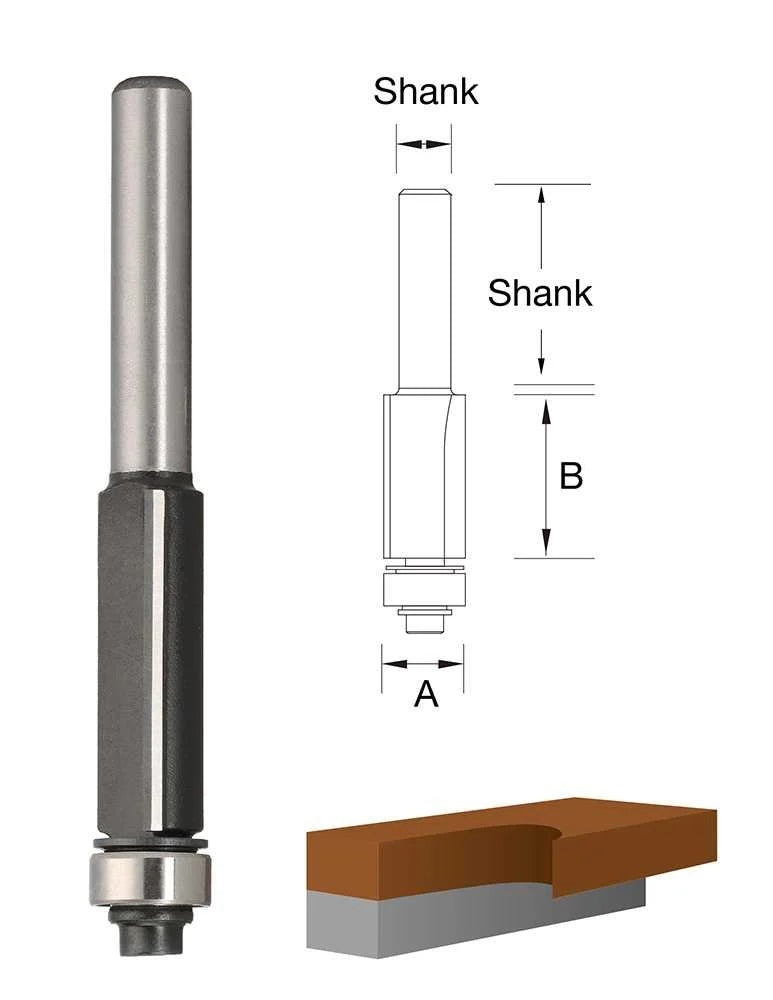 TruaCut TB8012 9.5mm Straight Trim Router Bit