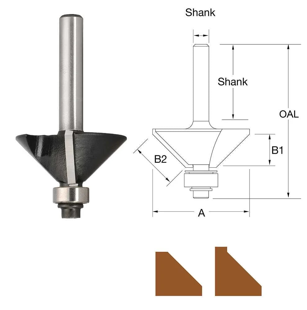 TruaCut TB920/2 25.4mm Chamfering Router Bit