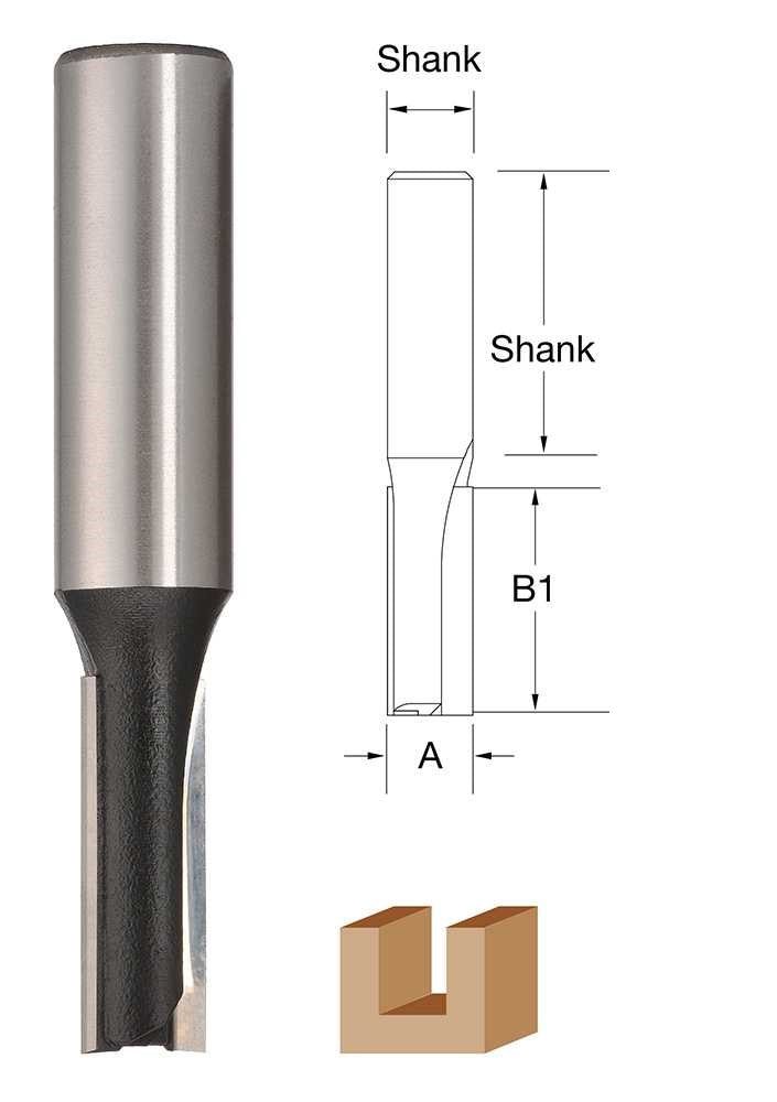 TruaCut TM1406.4 6.4mm Straight 2 Flute Router Bit